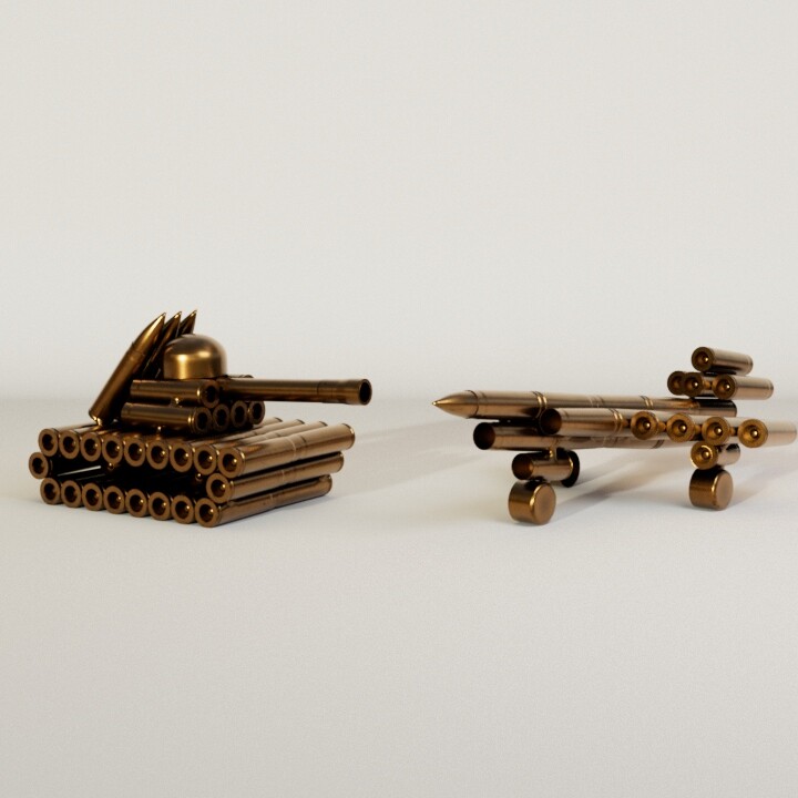 ArtStation - Bullet Casing Tank and Plane