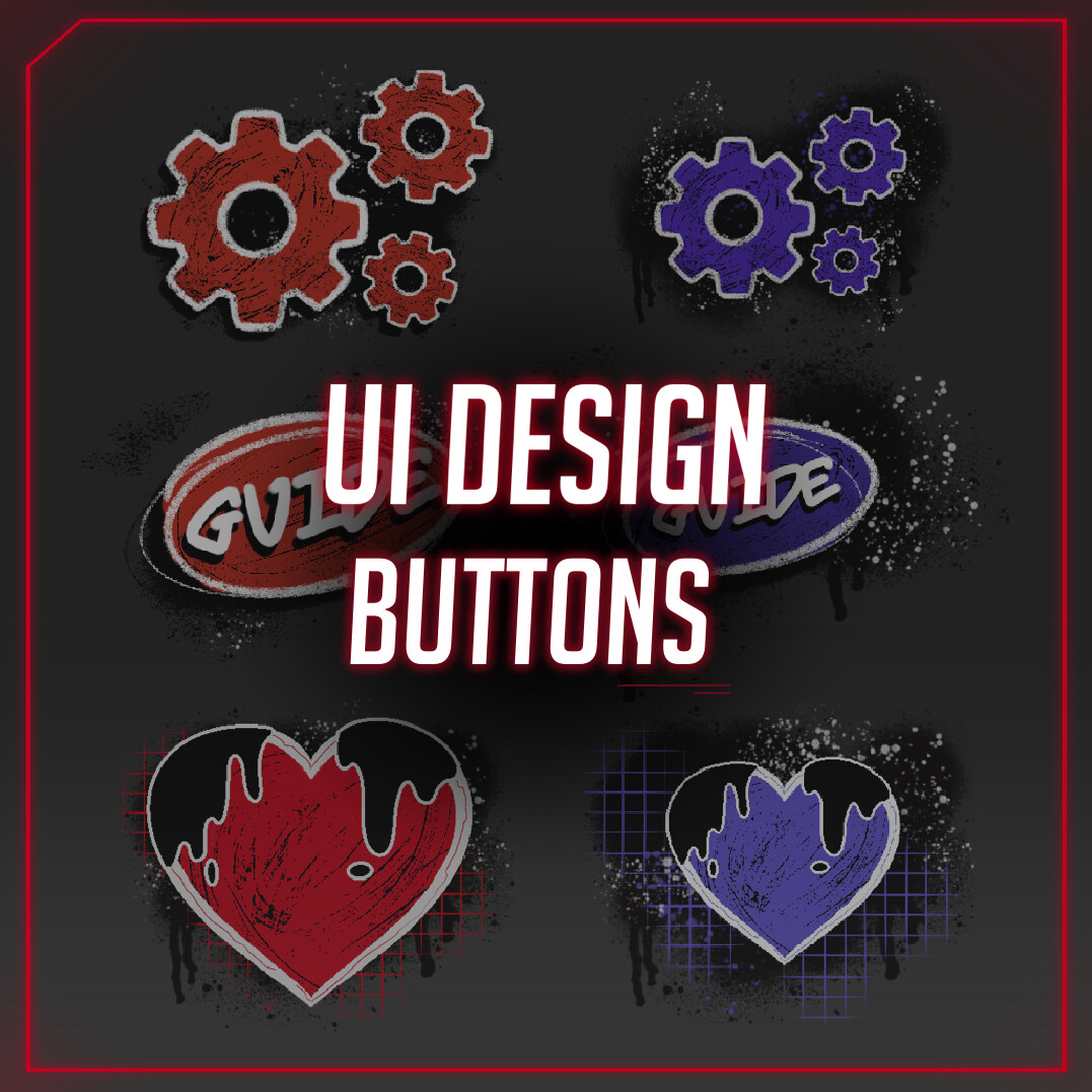ArtStation - UI Design Project - Text Buttons
