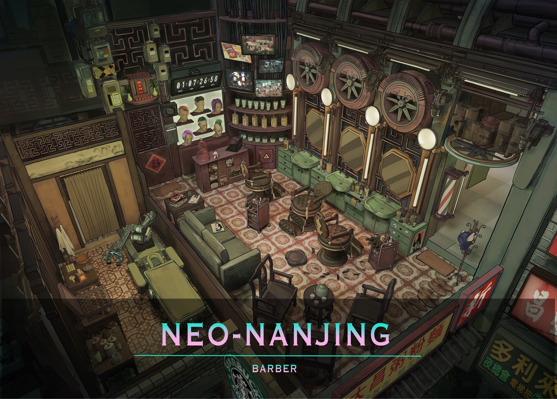 ArtStation - Neo-Nanjing barber