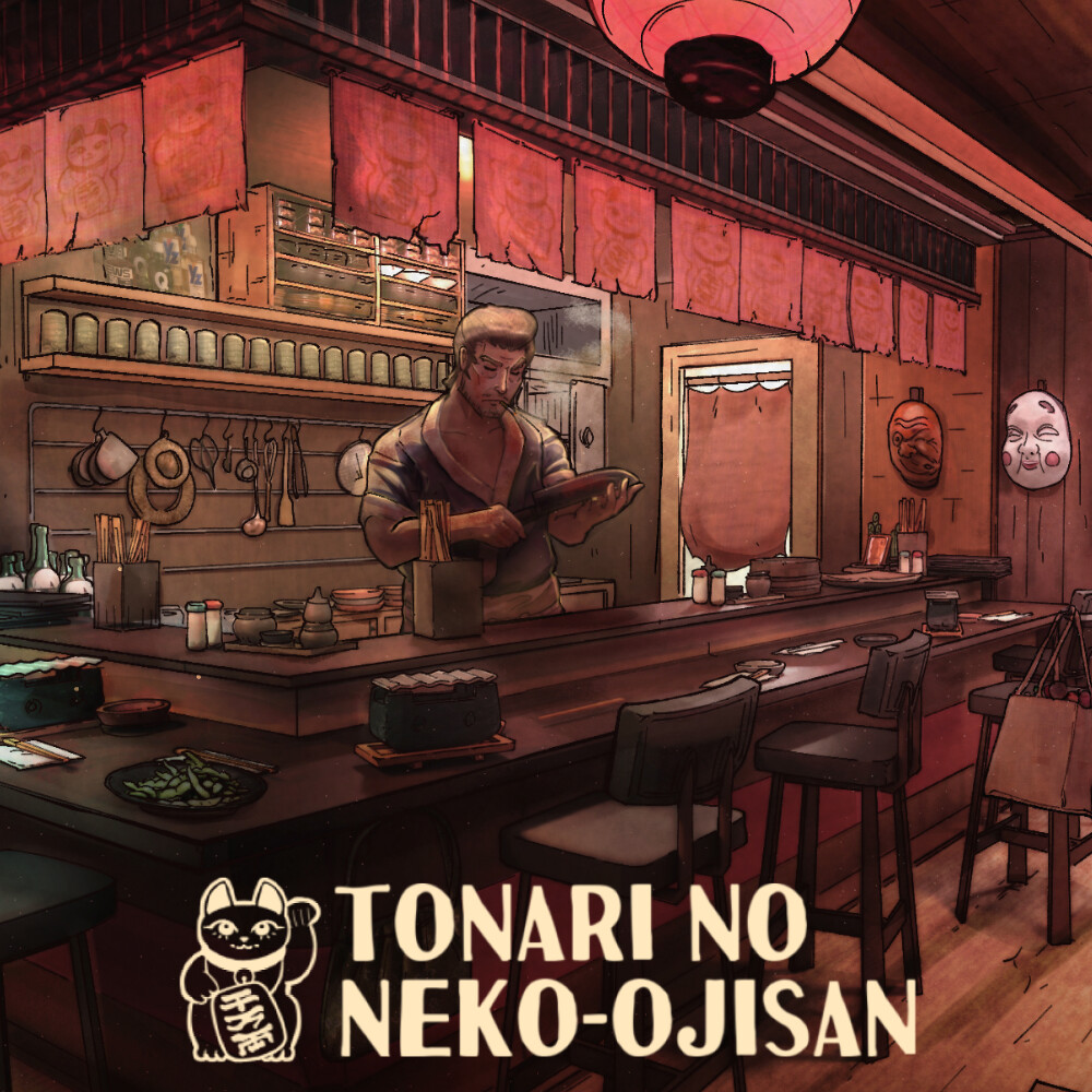 Artstation Tonari No Neko Ojisan Izakaya Cinematic