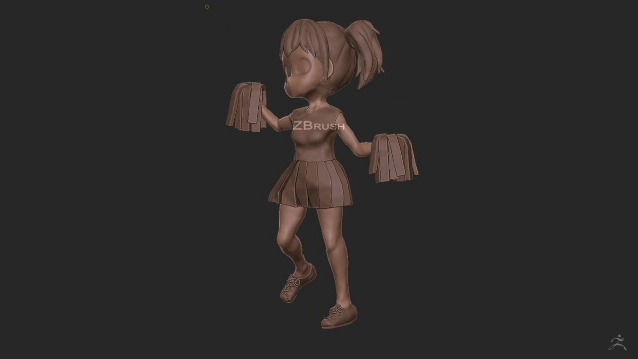 ArtStation - Deformed Character Digital Sculpt Cheerleader / デフォルメキャラ ...