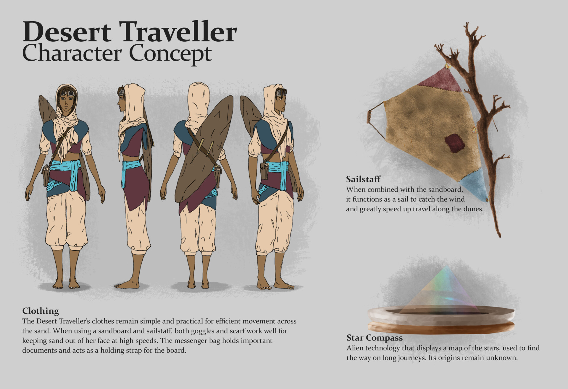 ArtStation - Desert Traveller Character and Item Concept