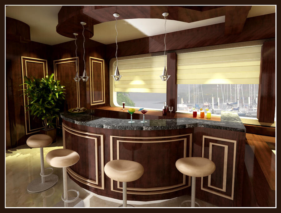 ArtStation - Yacht Bar & Sitting area
