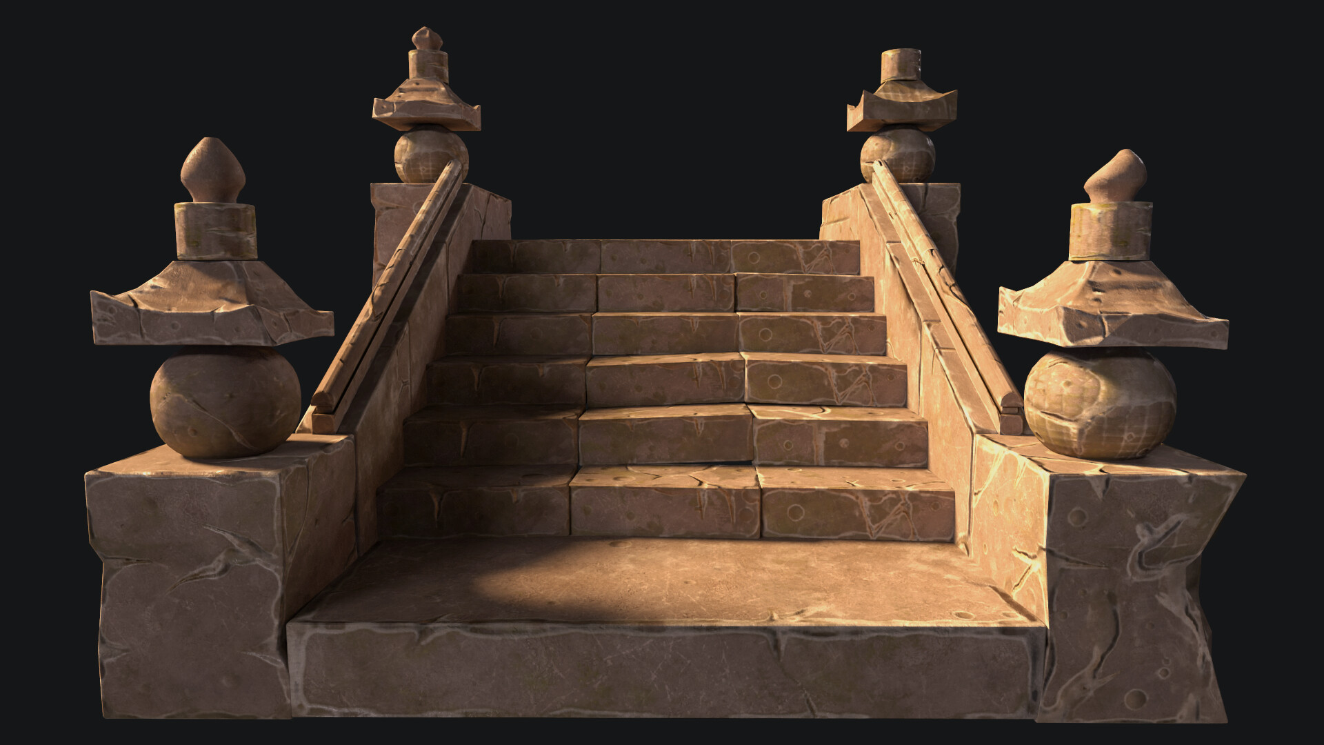 ArtStation - Low poly stylized Stair game ready model