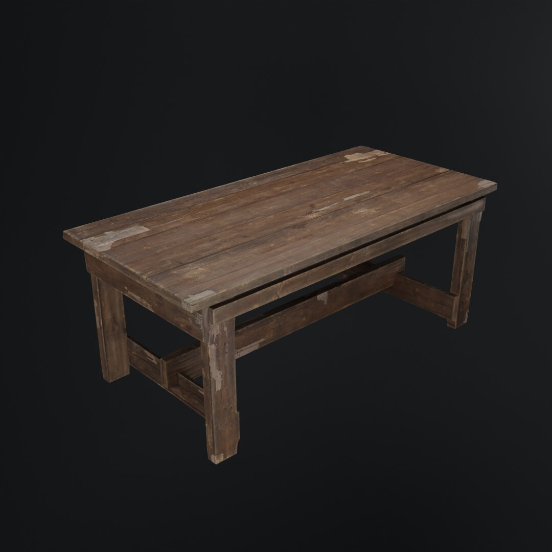 ArtStation - Wooden Damaged Table