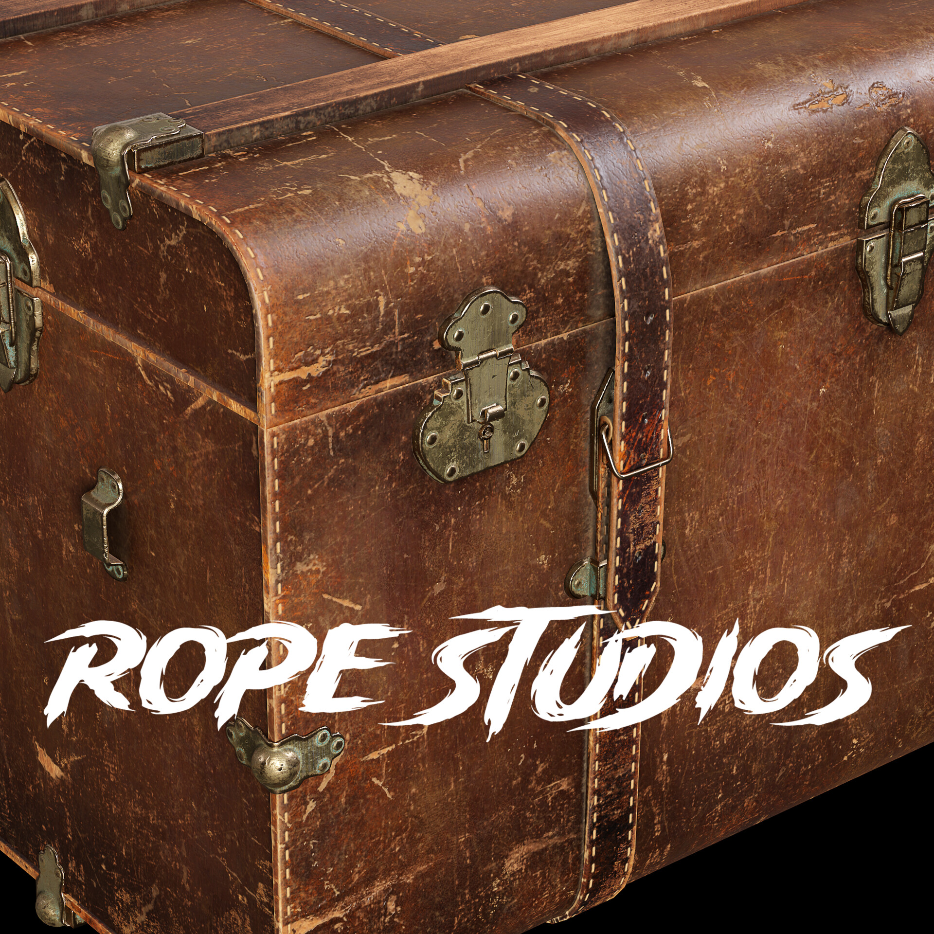 ArtStation - Antique Leather Trunk