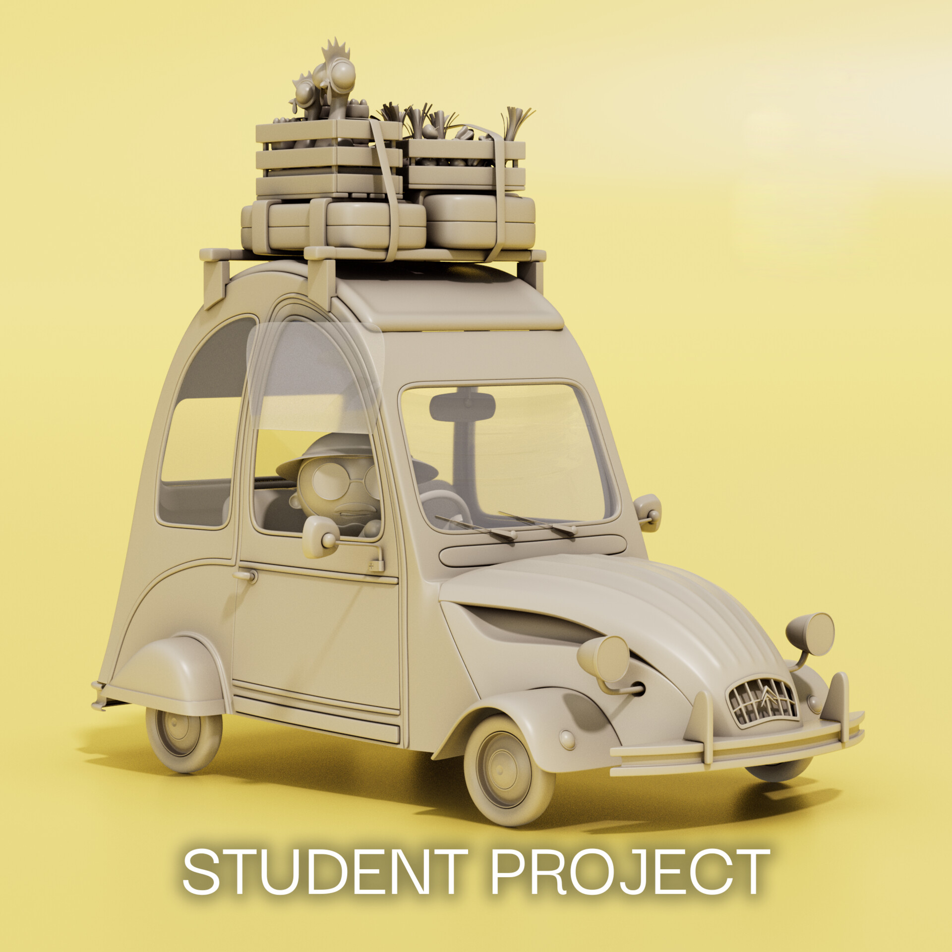 ArtStation - Student project: Cartoon Car