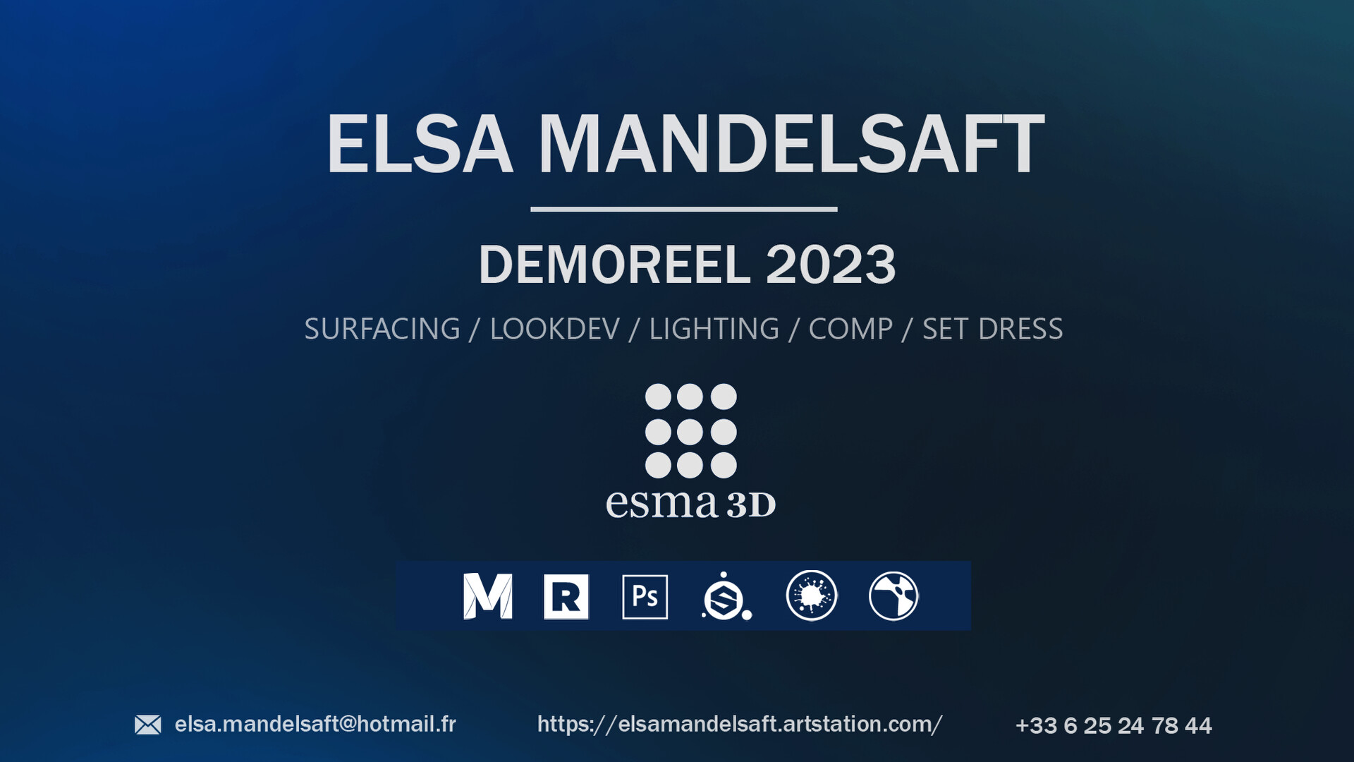 ArtStation - Demoreel 2023 - Elsa Mandelsaft