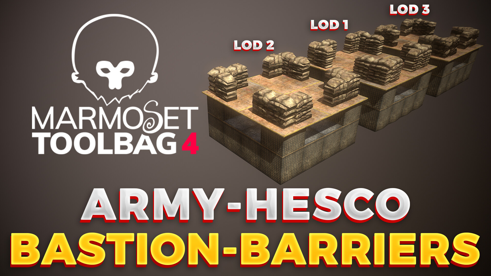 ArtStation - Army HESCO bastion _ Barriers lod's