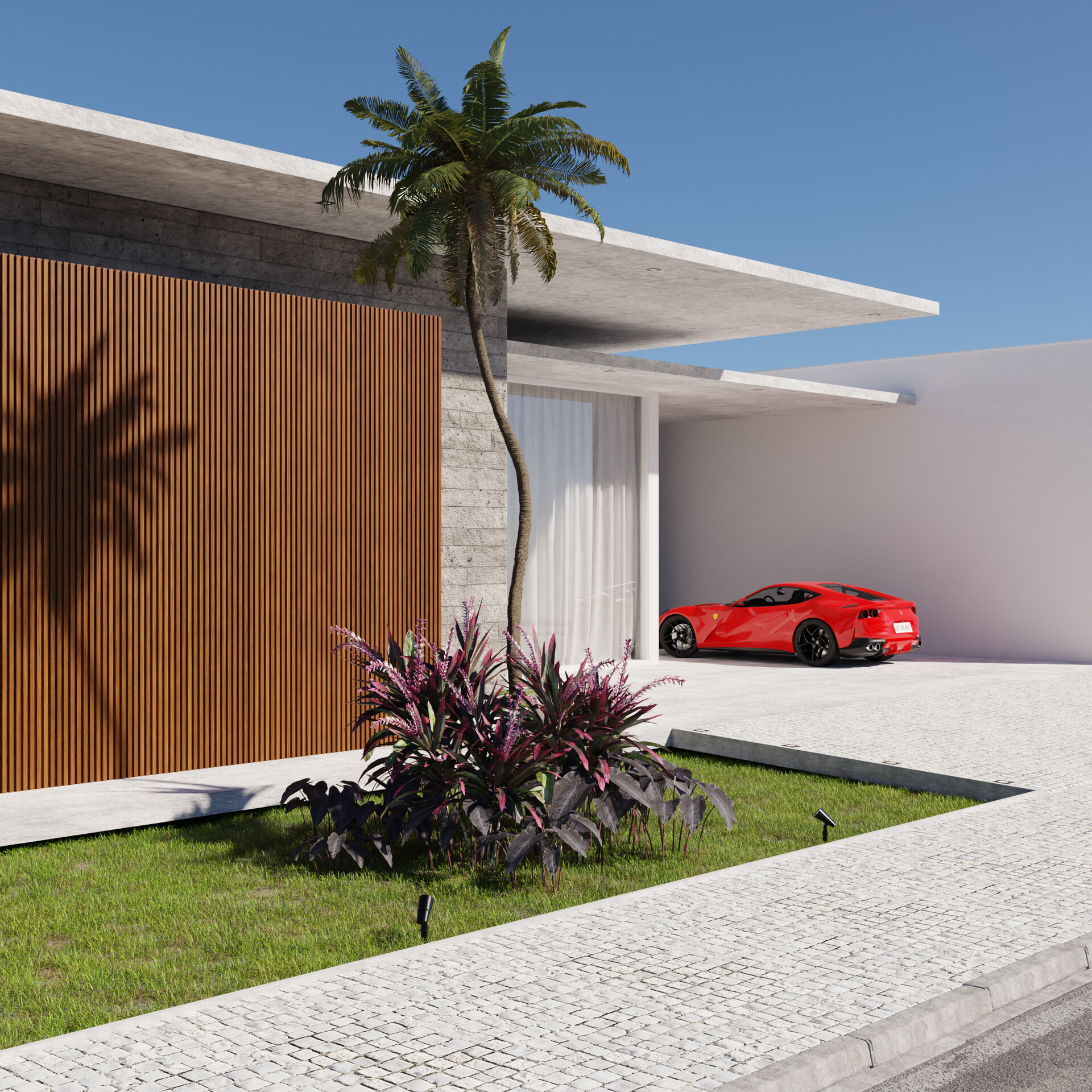 ArtStation - Fachada residencial moderna 02