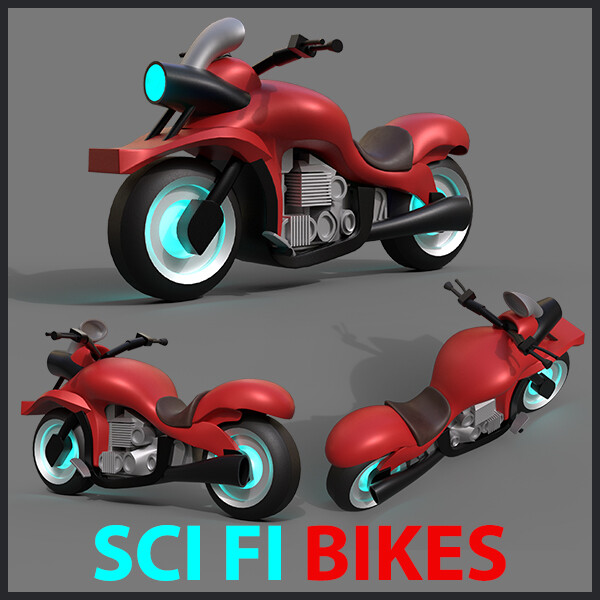 ArtStation - Sci-fi Bike Game Ready 7