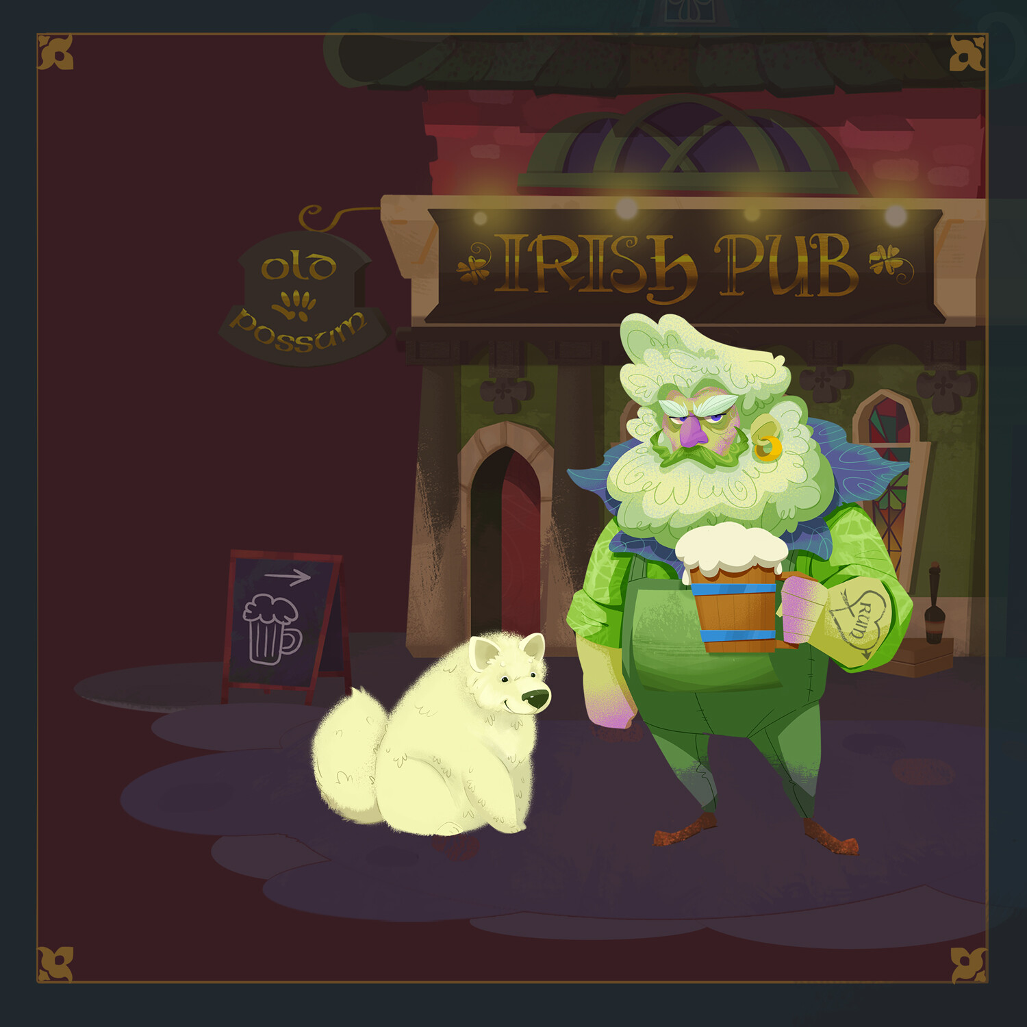 ArtStation - Irish pub "Old possum"