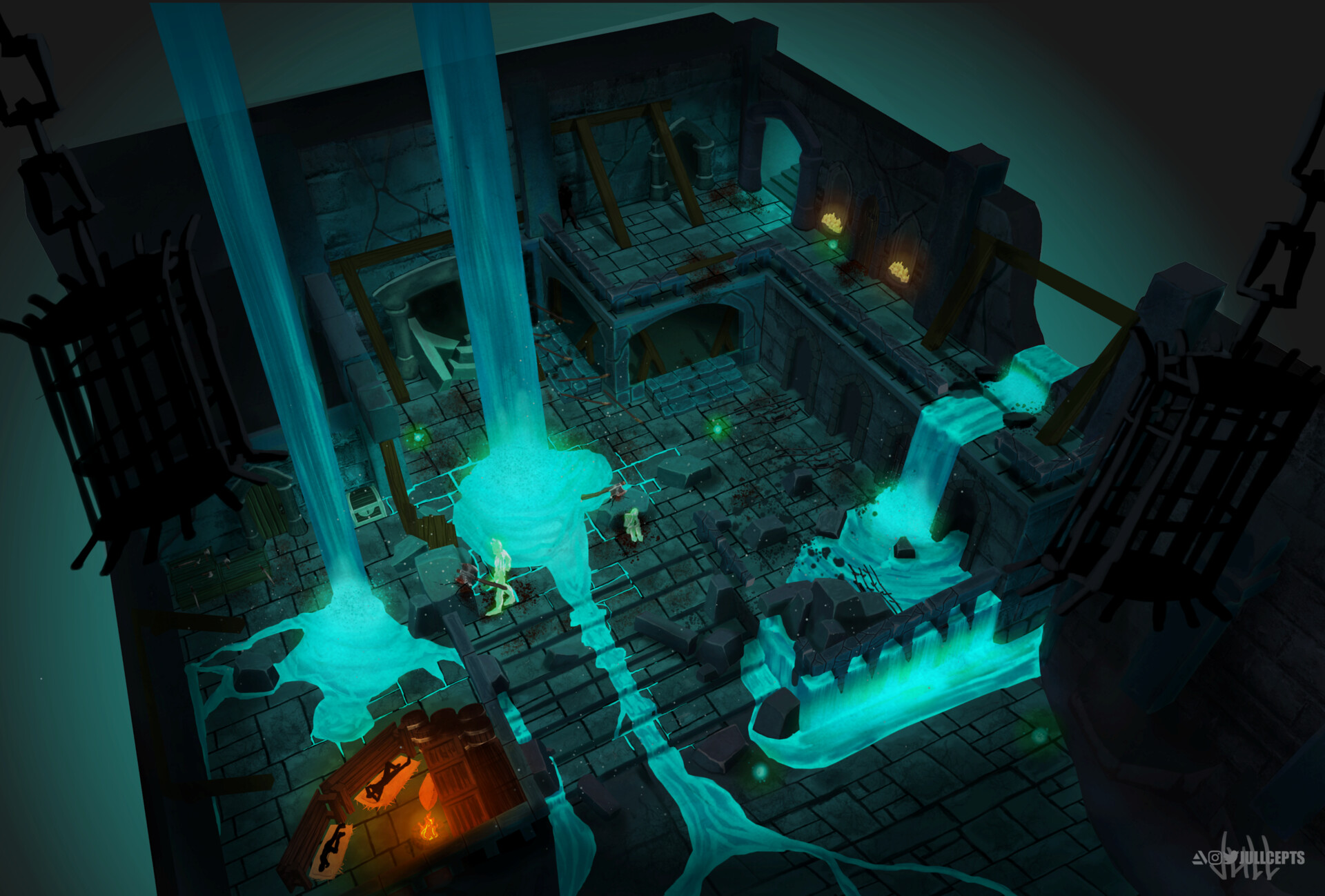 ArtStation - "Flooded Dungeon"