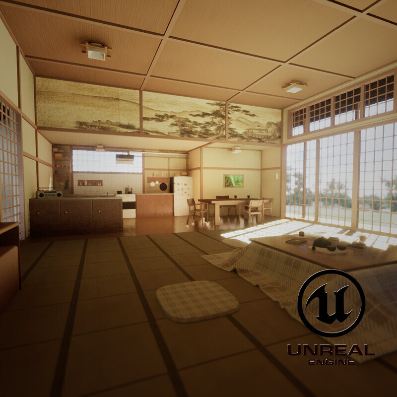 ArtStation - Japanese inspired interior