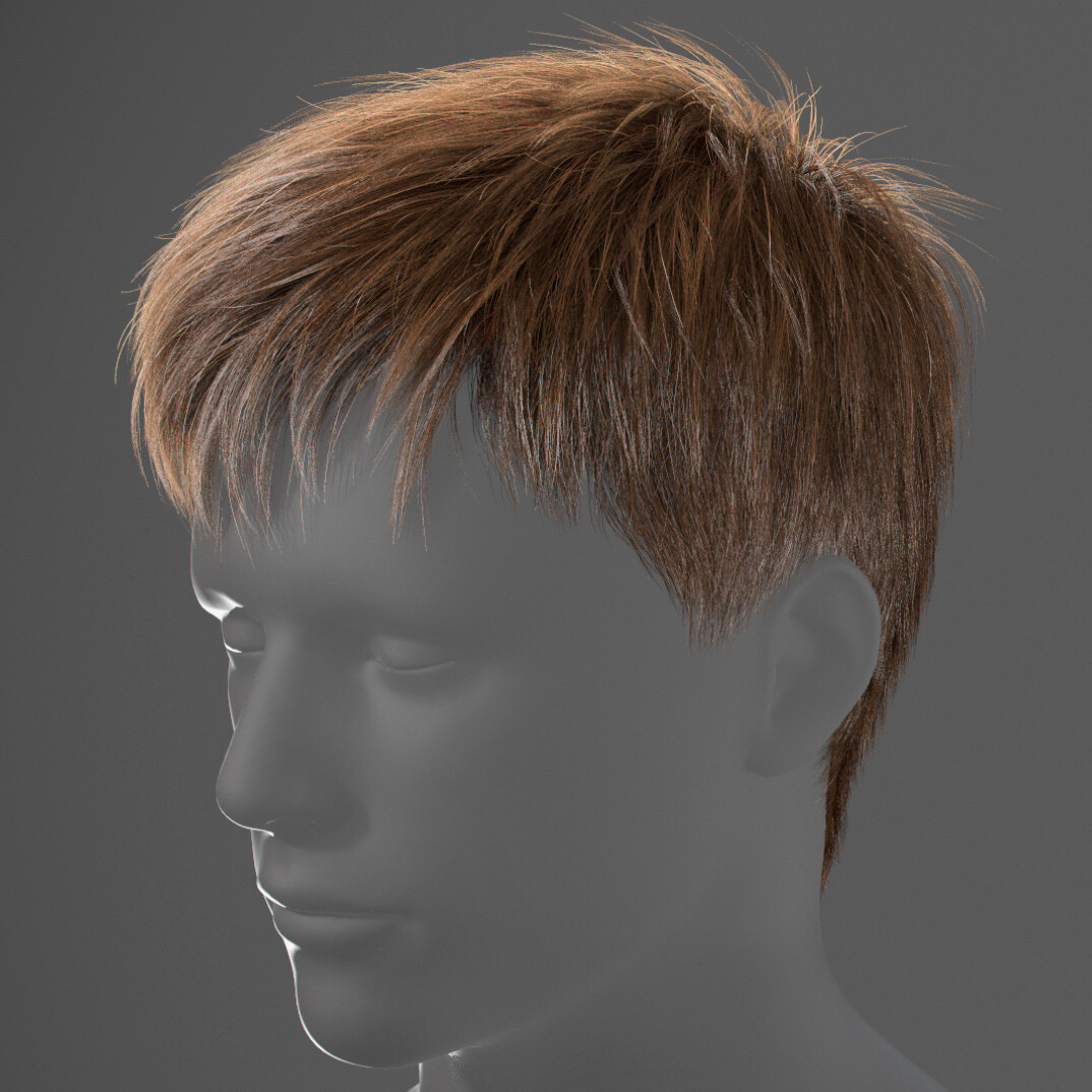 ArtStation - Basic male realtime hairstyle
