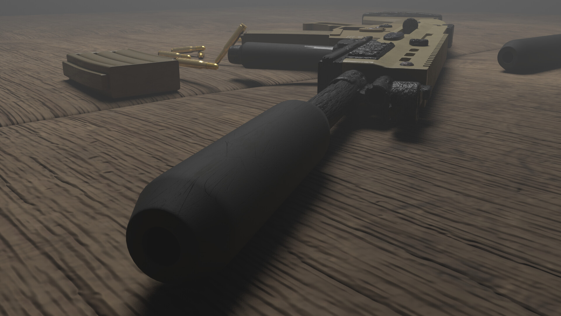 ArtStation - Damaged Gun (Scar-L) 3D-Render