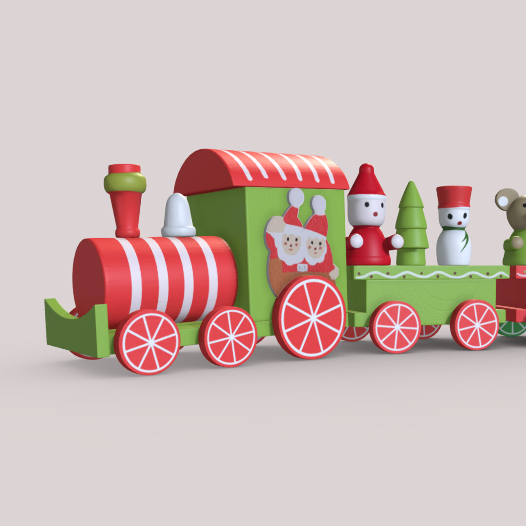 ArtStation - Christmas Wood Train