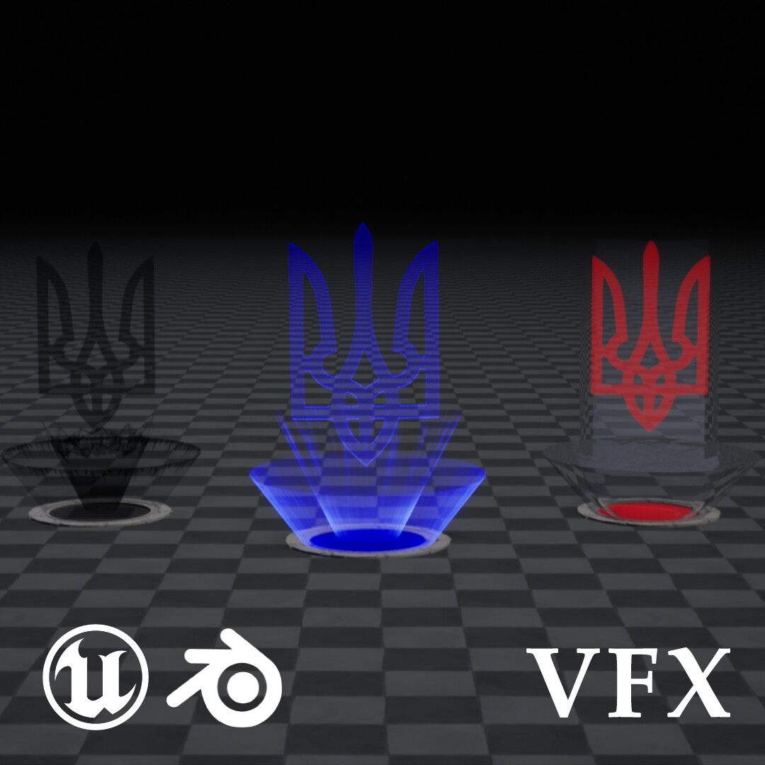 ArtStation - Ukrainian Trident (Tryzub) - Hologram Effects