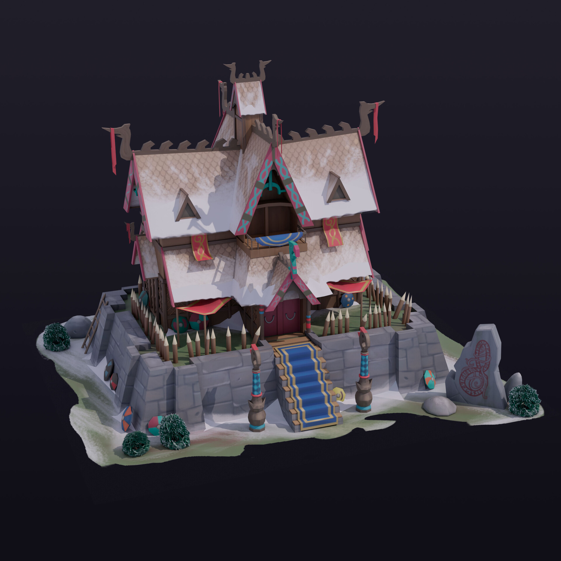 ArtStation - Handpainted Lowpoly Viking House (Forge Of Empires Fanart)
