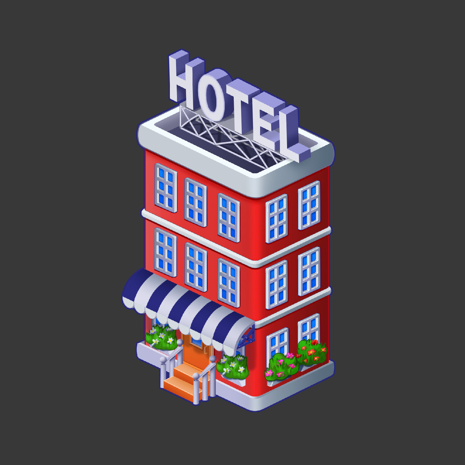 ArtStation - Isometric hotel building