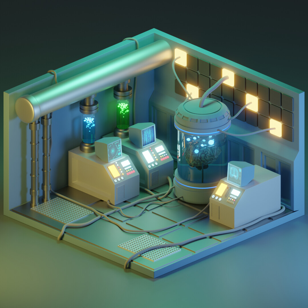 Ottto3d - Illustration Of a Secret Laboratory