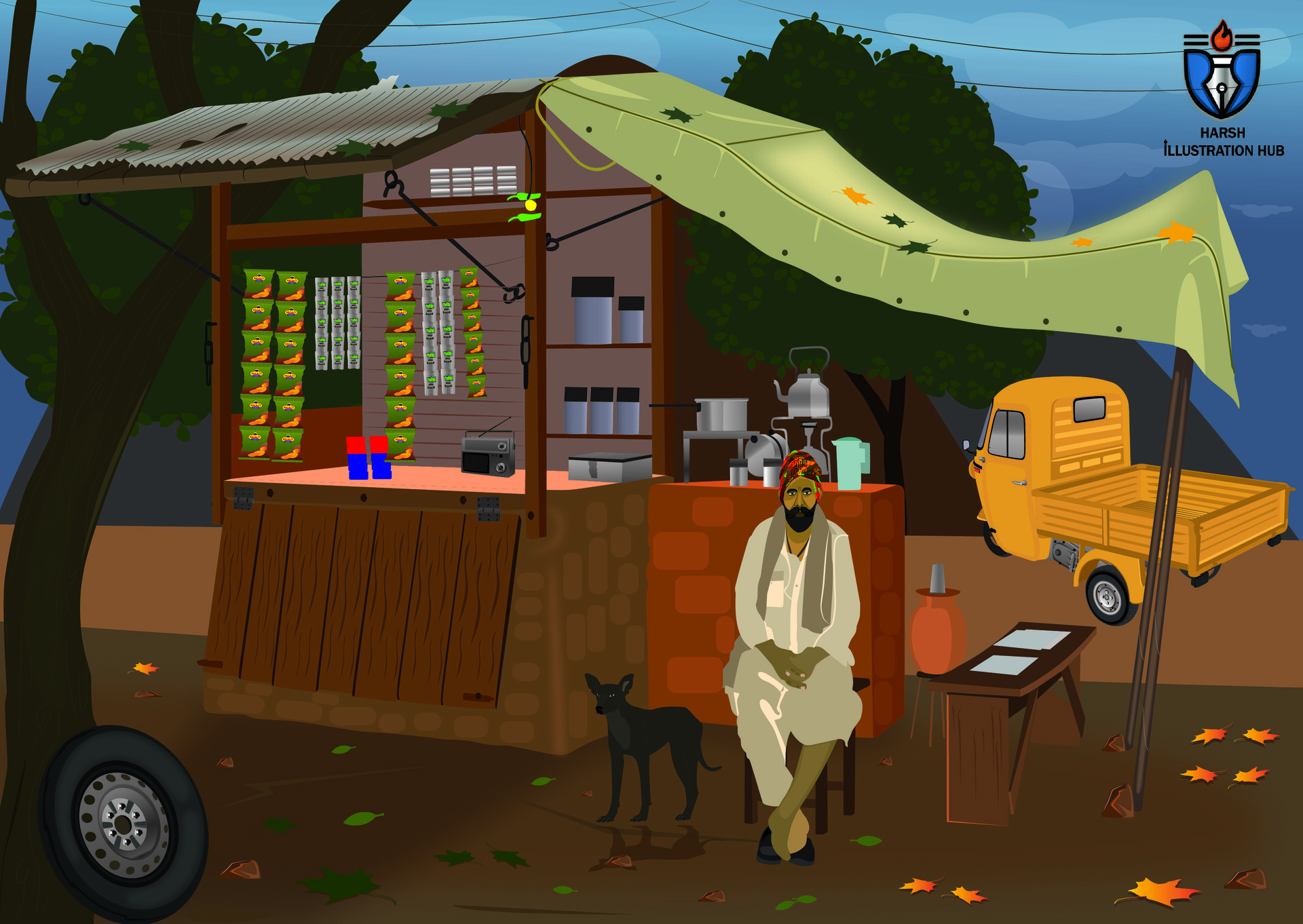 ArtStation - old Indian tea shop