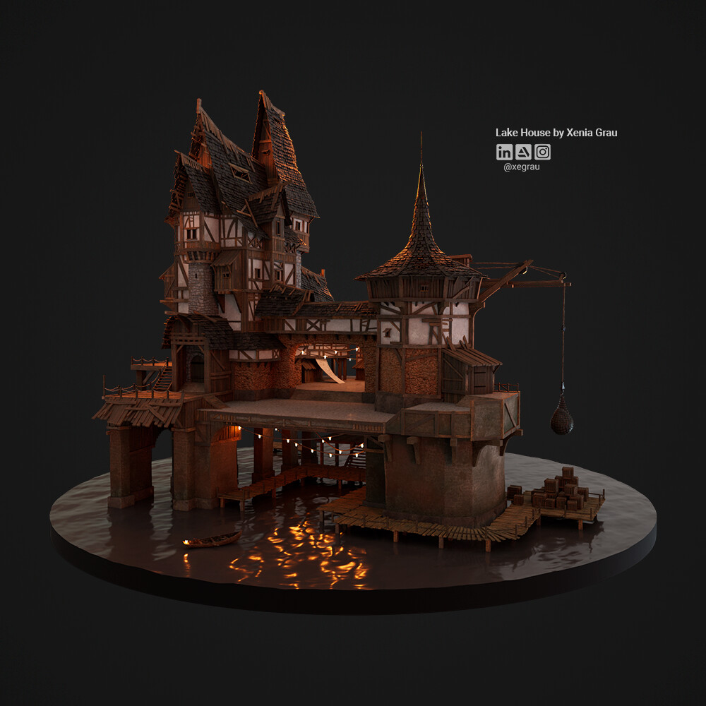ArtStation - Lake House by Xenia Grau