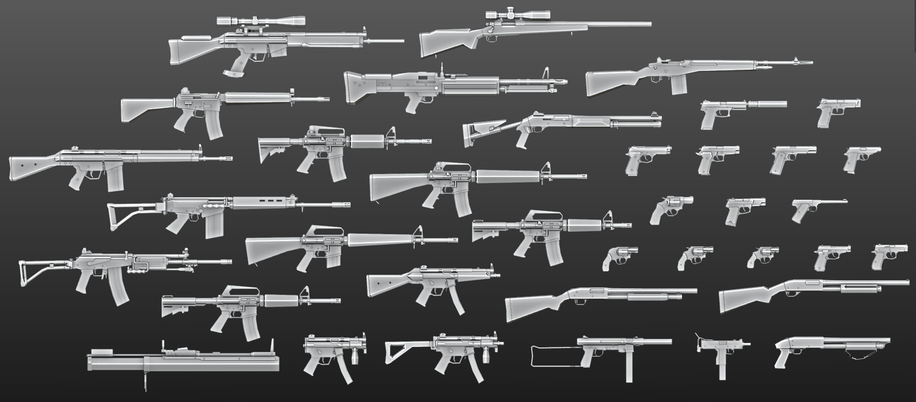 ArtStation - Low Poly Weapon Set