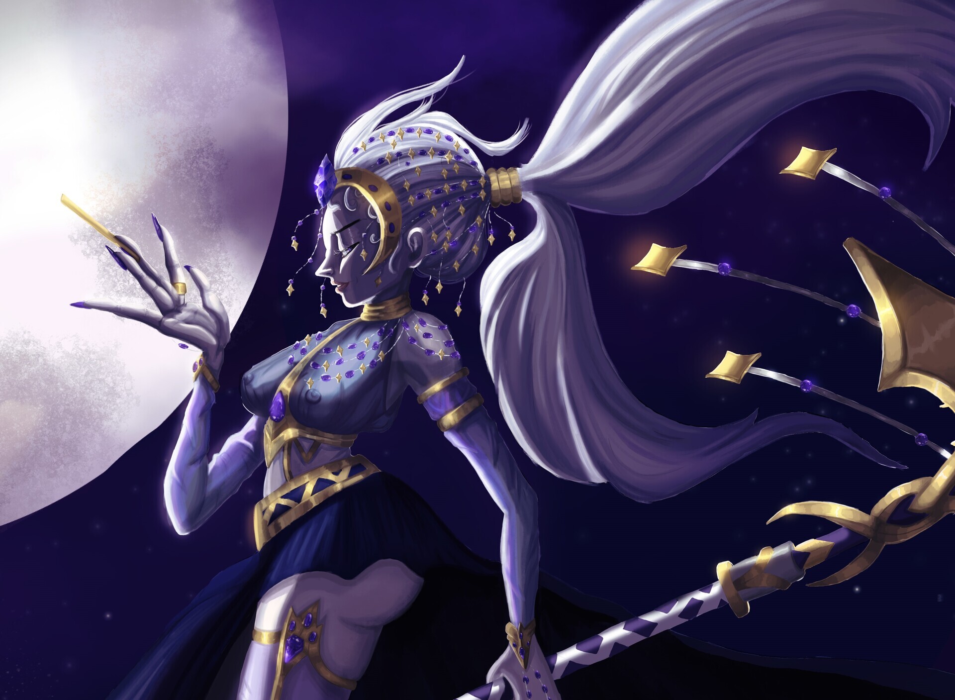 ArtStation - [Animation + Illustration] Goddess of the full Moon