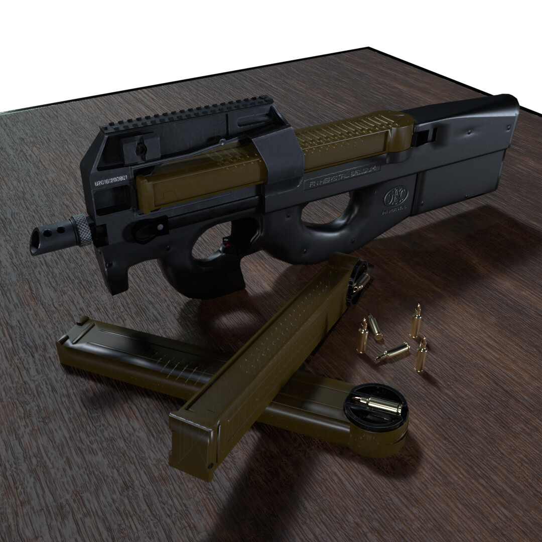 ArtStation - P90 submachine gun