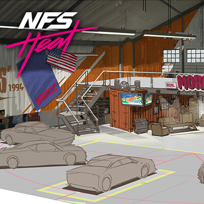 ArtStation - NFS HEAT - Garage Narrative Area