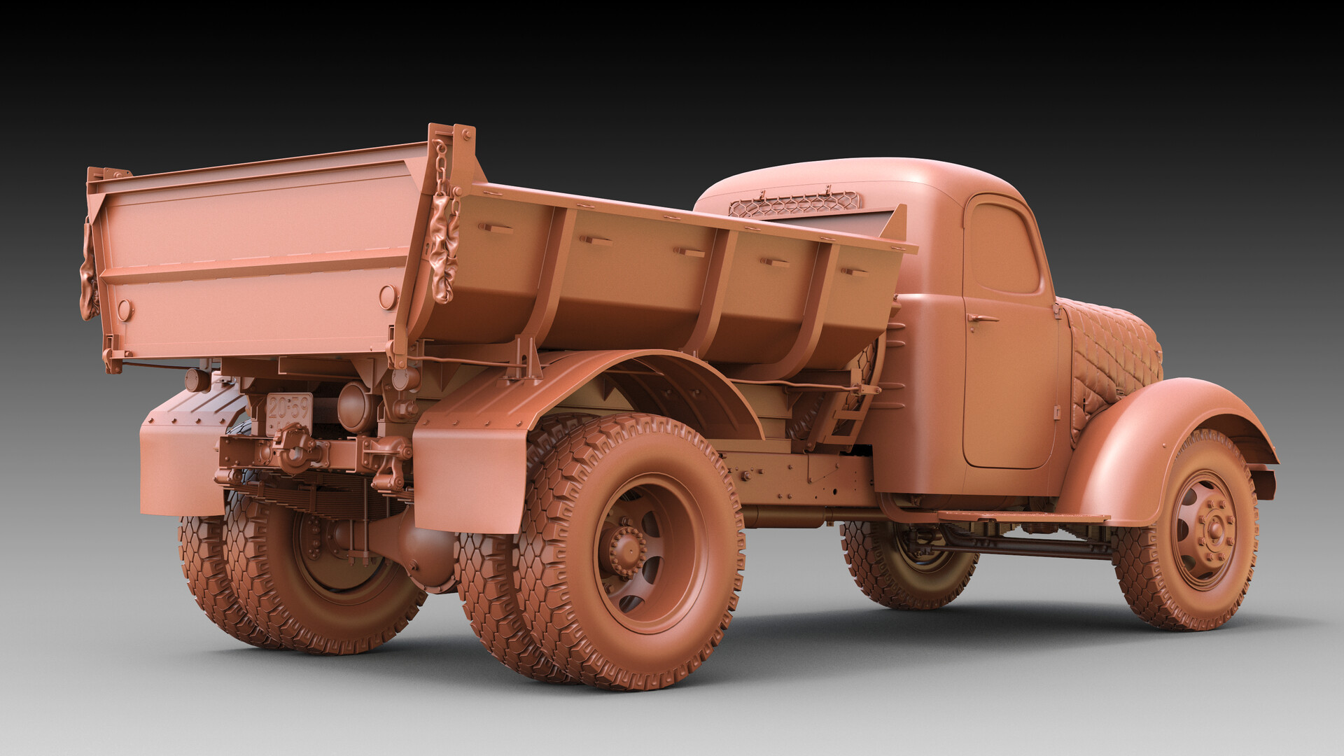 ArtStation - 3D model ZIL-MMZ-585. Clay render.