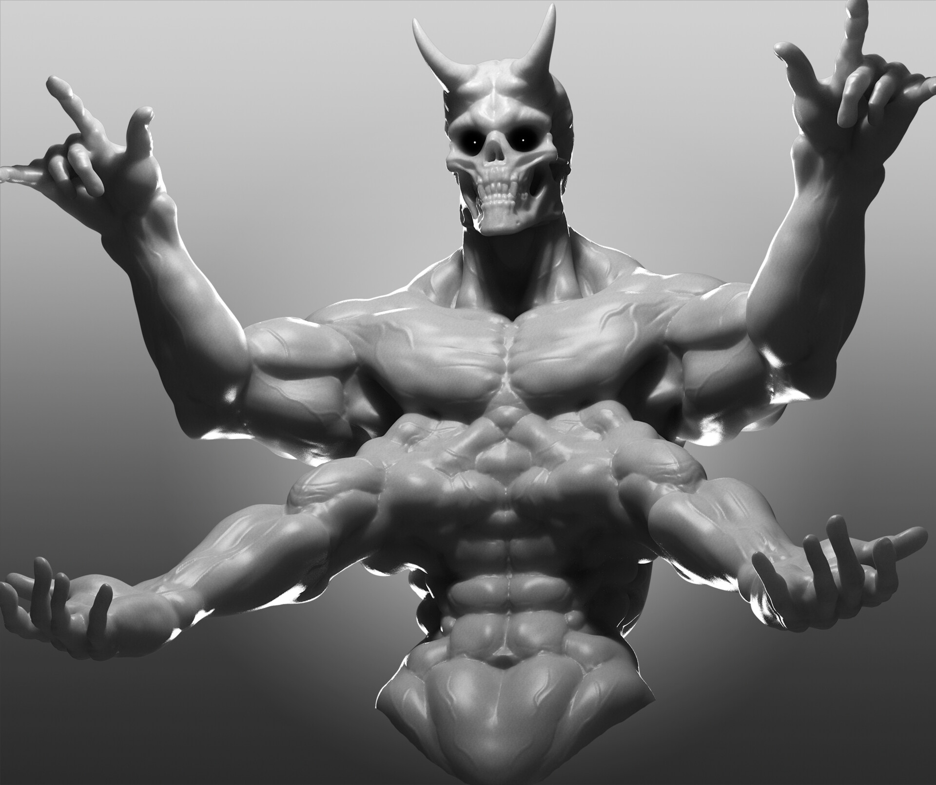 ArtStation - Skull bodybuilders (Anatomy study)