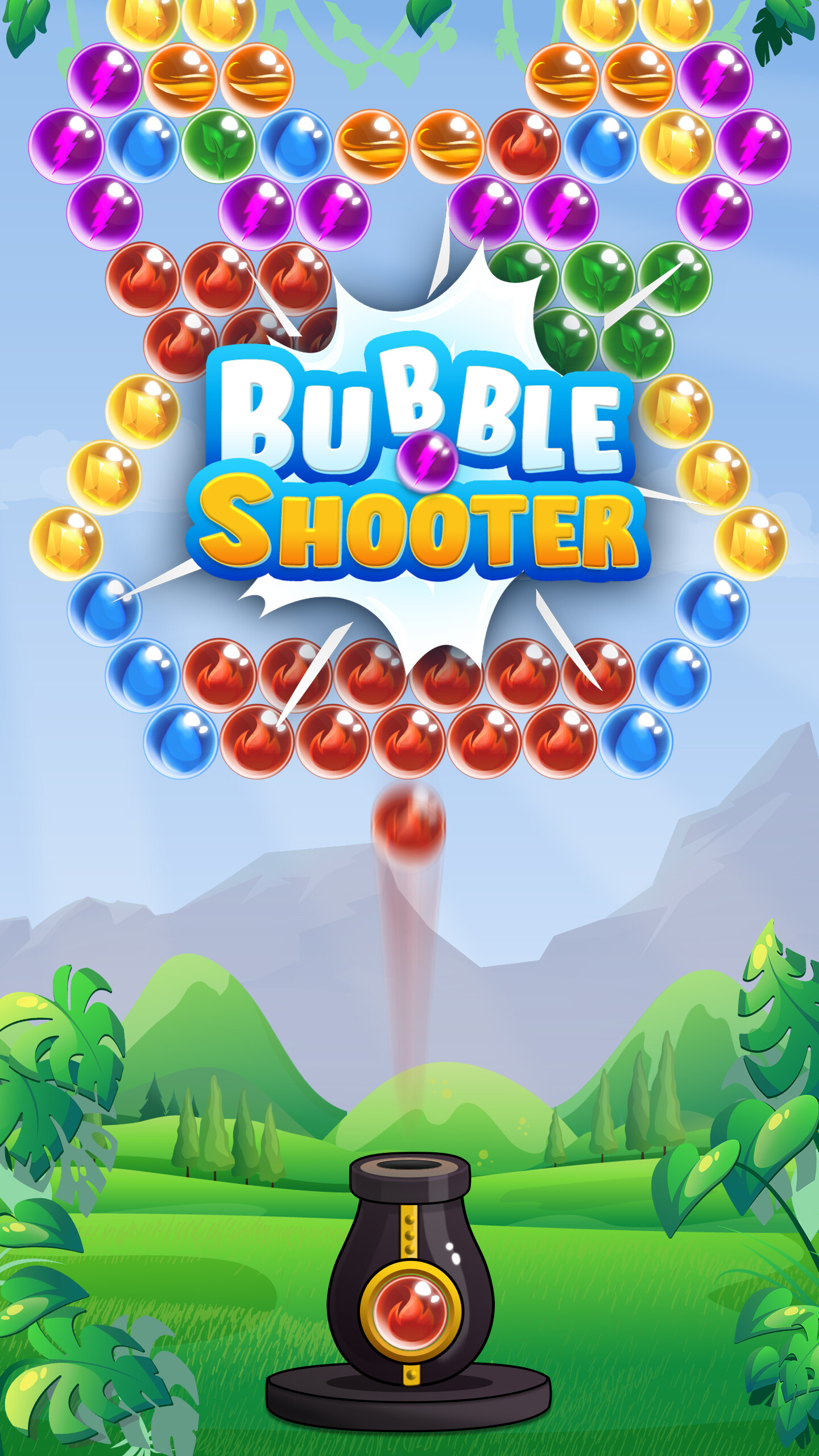 ArtStation - Mobile Game Bubble Shooter UI & Graphic Designs