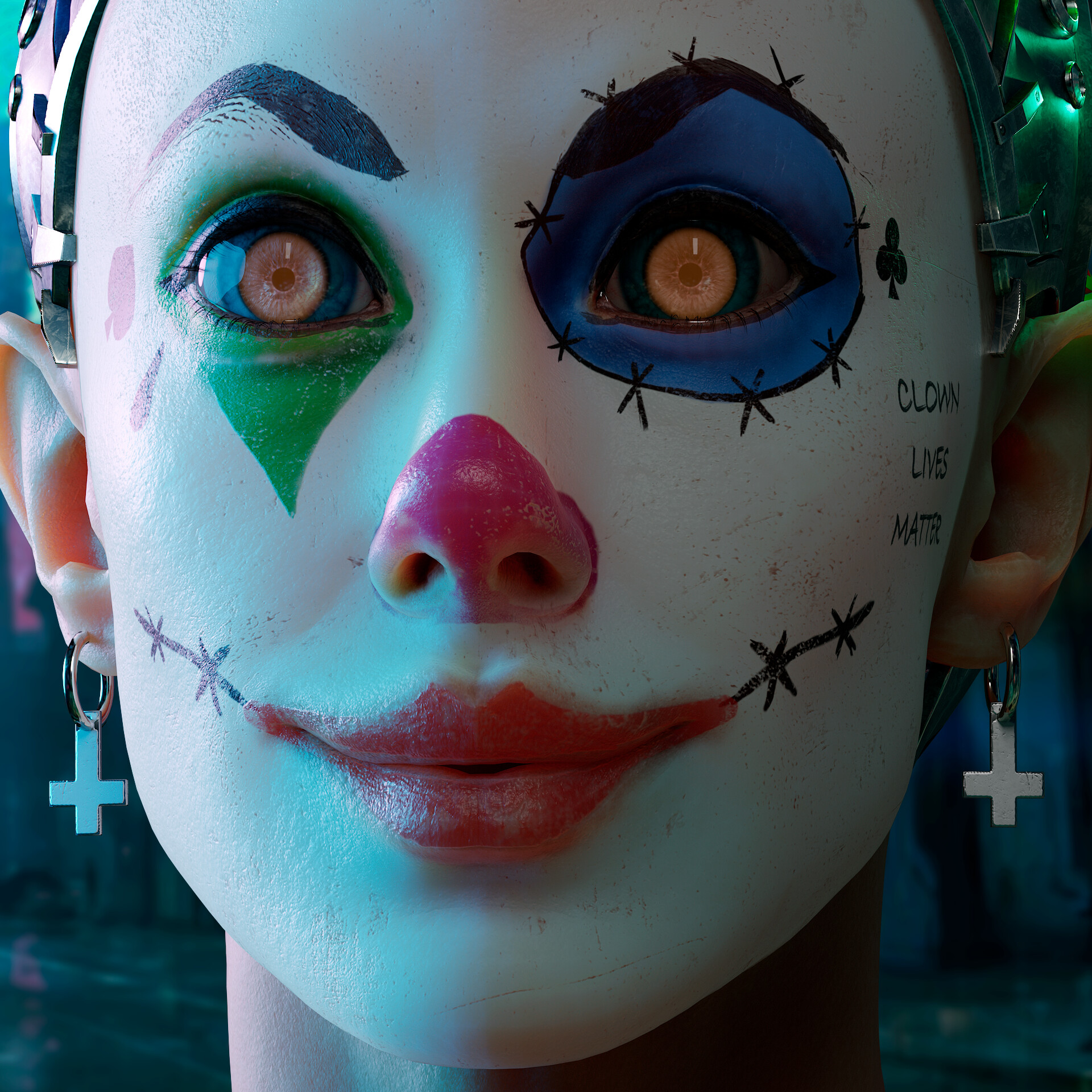 ArtStation - Cyberpunk Clown Girl