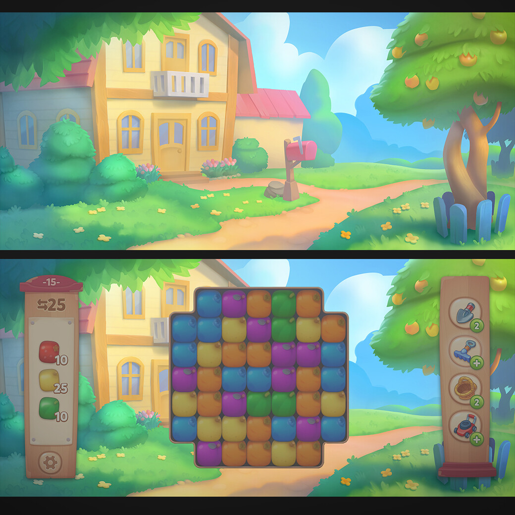 ArtStation - Match3 backgrounds and illustrations for FarmScapes by ...