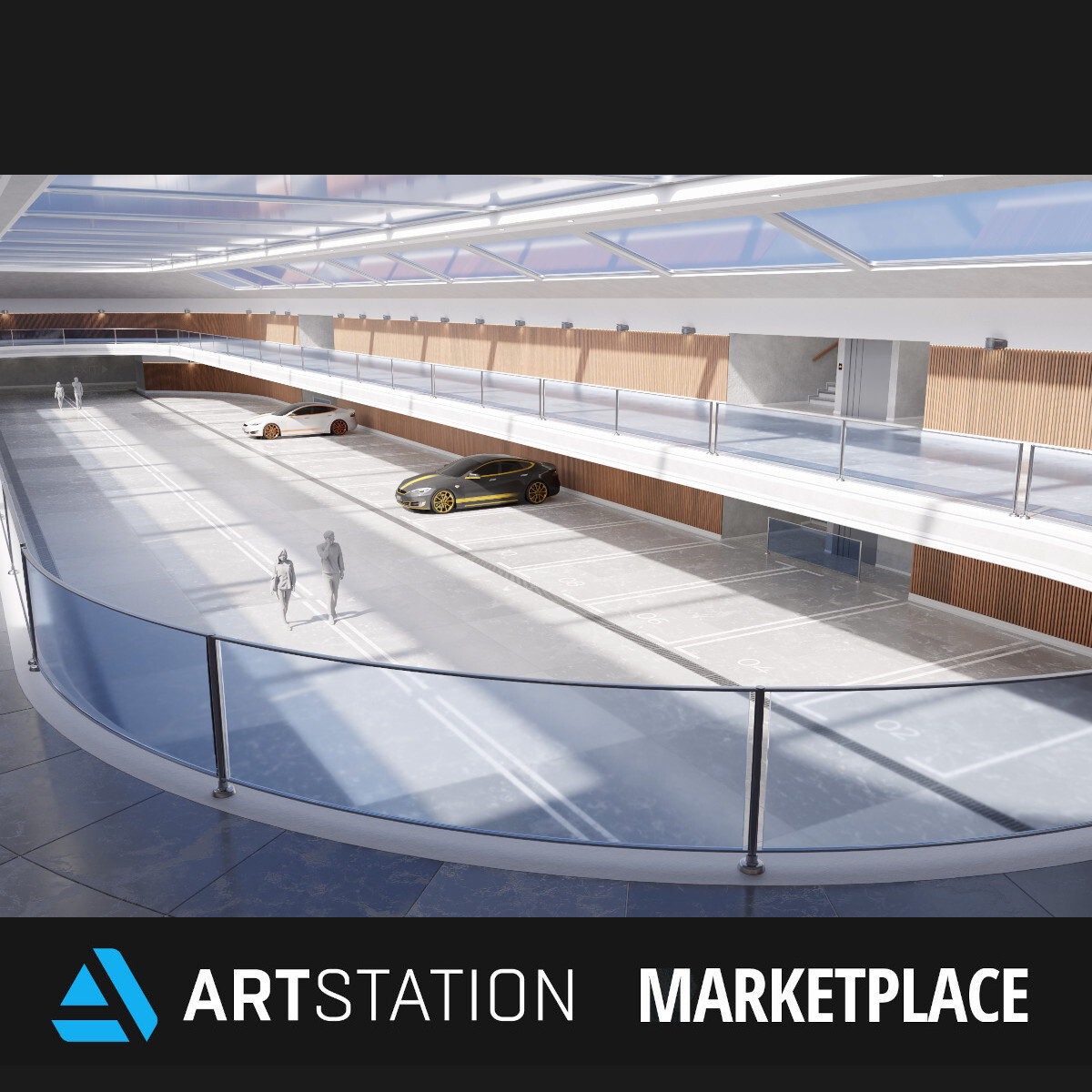ArtStation - Modern Luxury Car Park / Garage