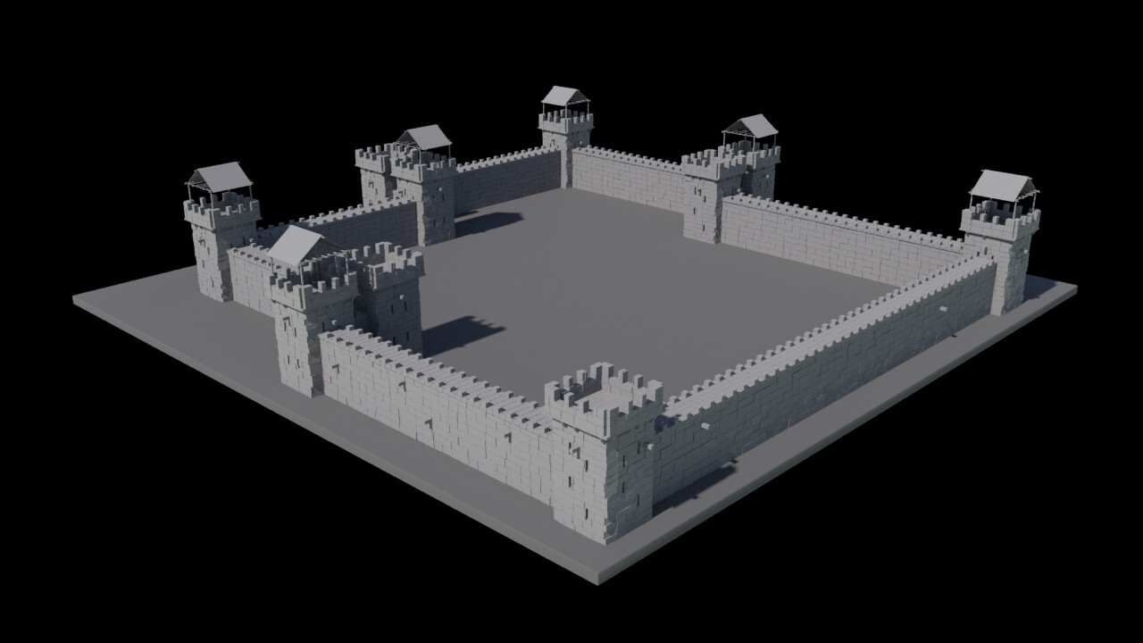 ArtStation - Castle Wall Procedural Model