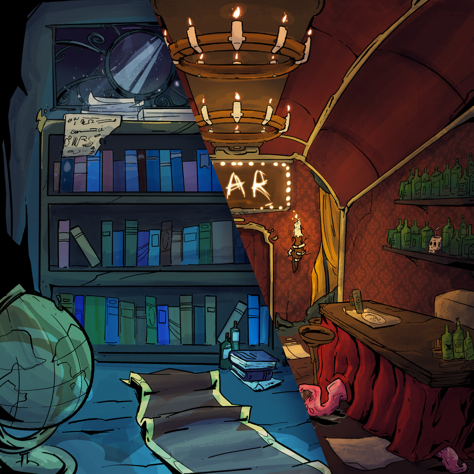 ArtStation - Library and Bar