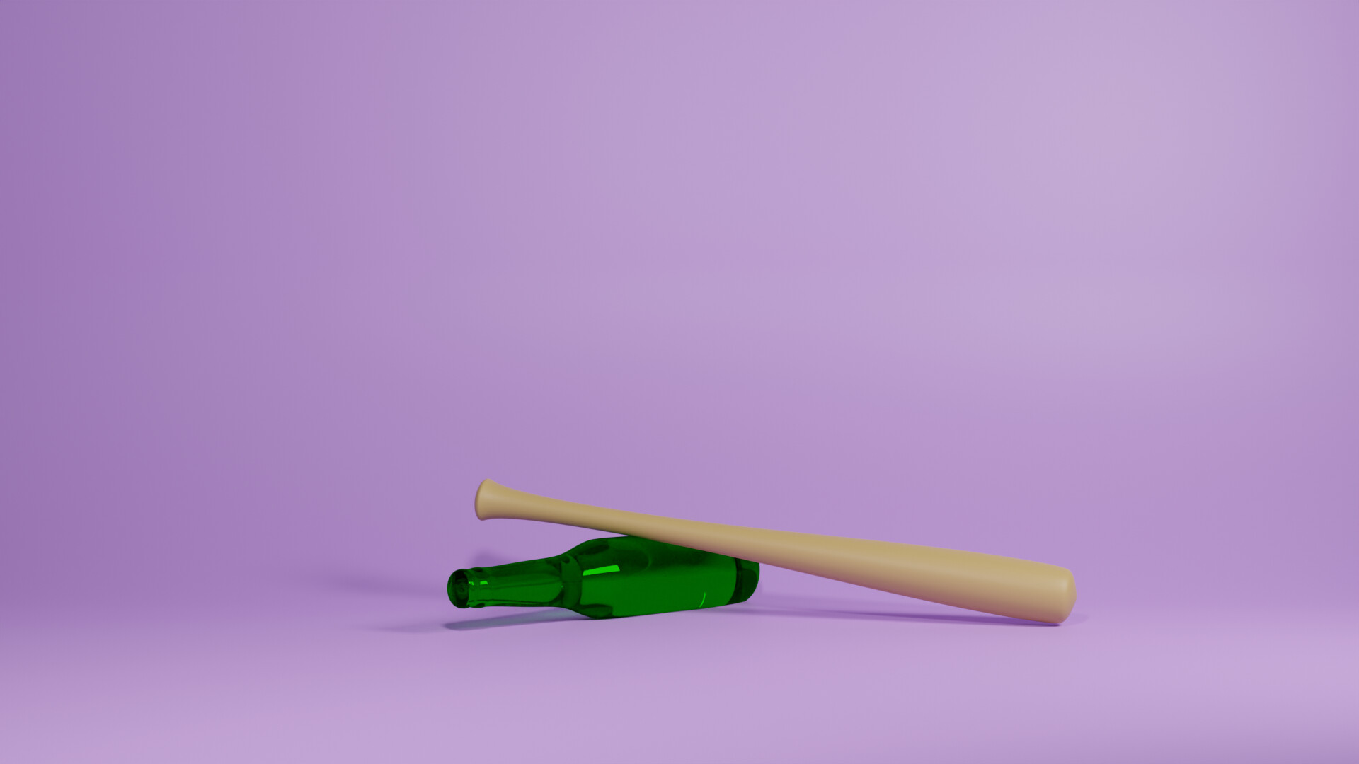 ArtStation - Bottle & Bat Model (using only Loopcuts)