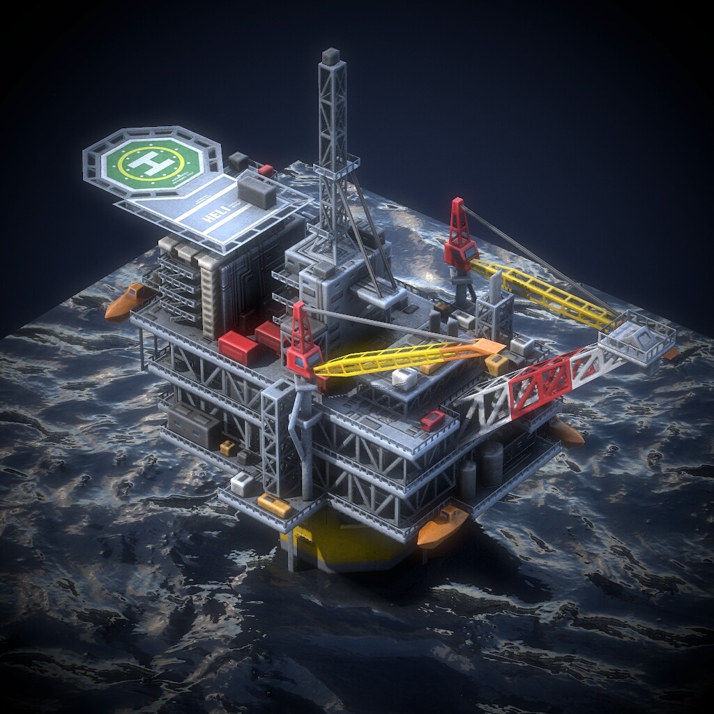 ArtStation - Coastal Oil Platform - Shell Perdido (LOW POLY)
