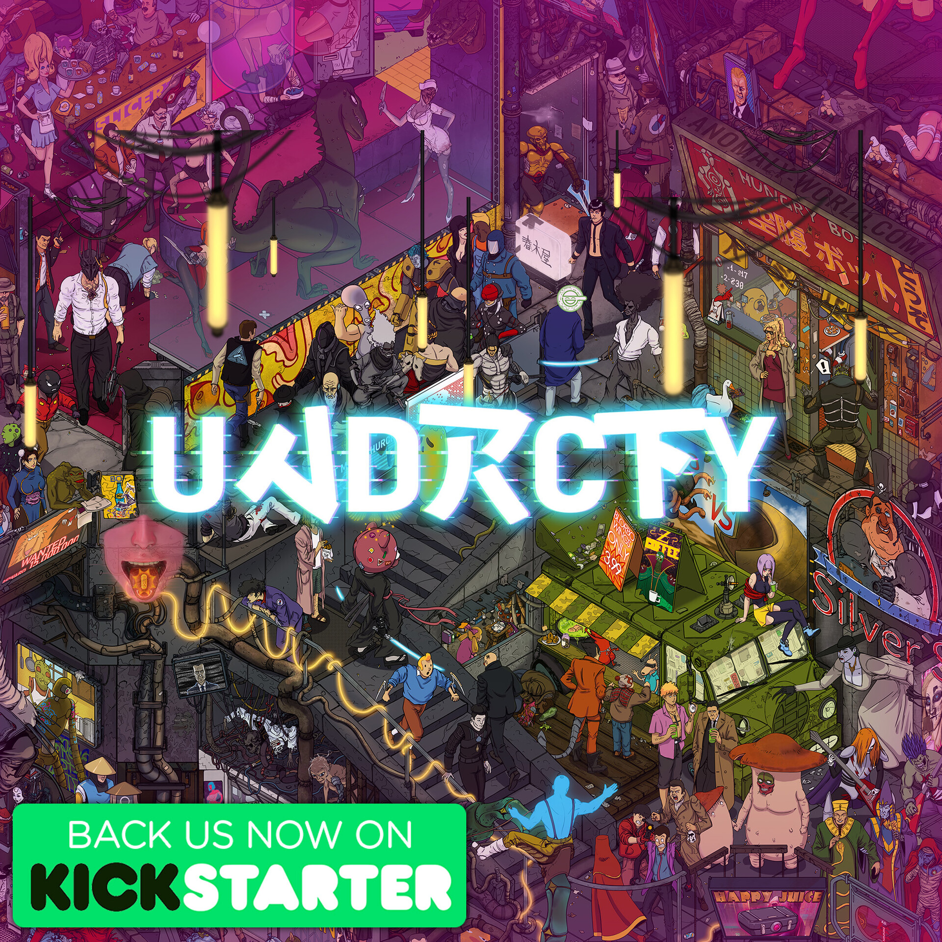 ArtStation - A.D. 2.222 - UNDRCTY. Cyberpunk underground district poster