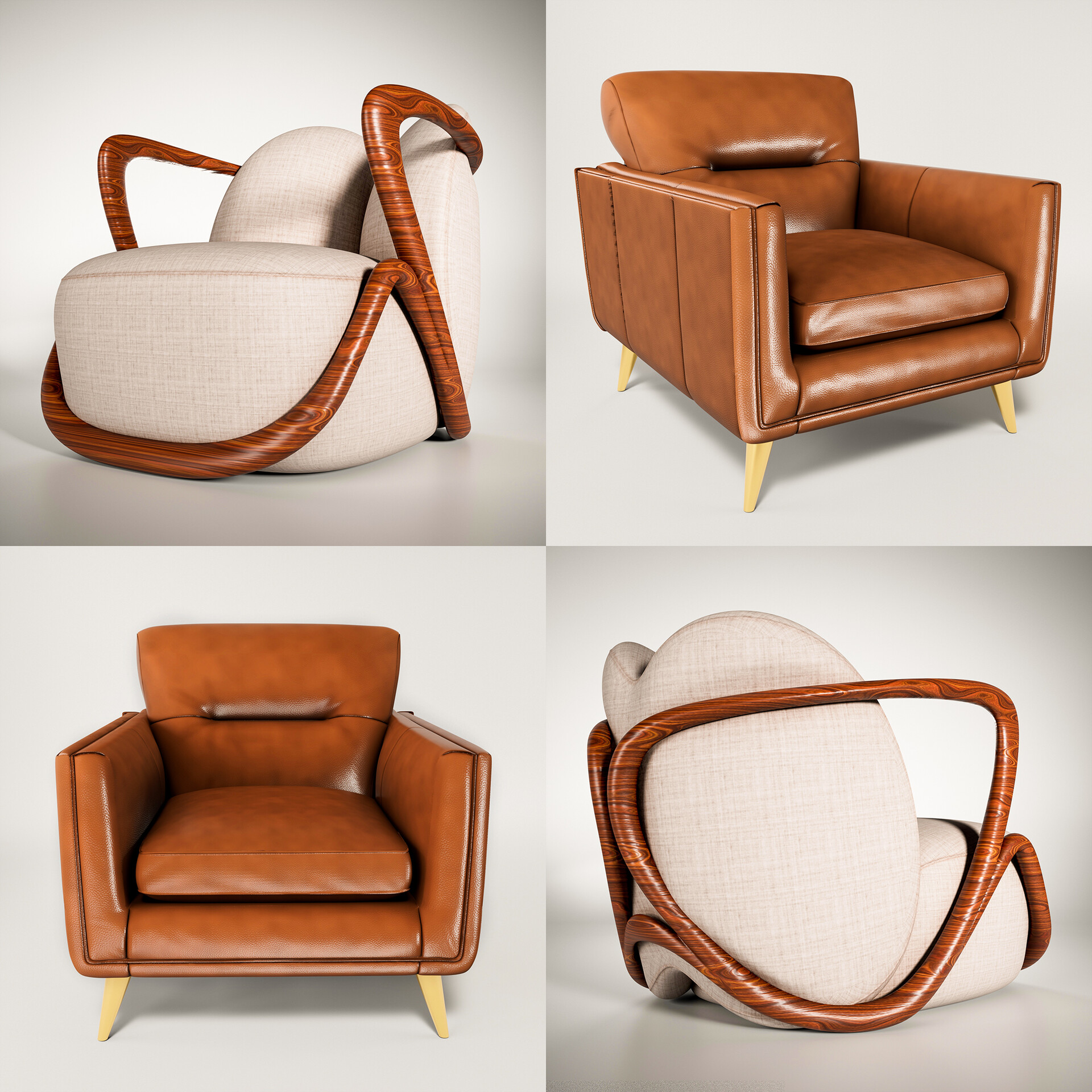 ArtStation - Hug Arm Chair And Side Kick Chair