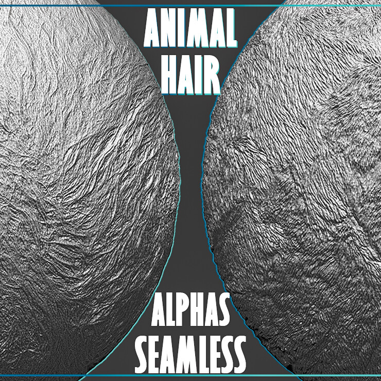 ArtStation - 50 Fur and Hair Alphas (Tileable, Displacement Map) vol.6 ...