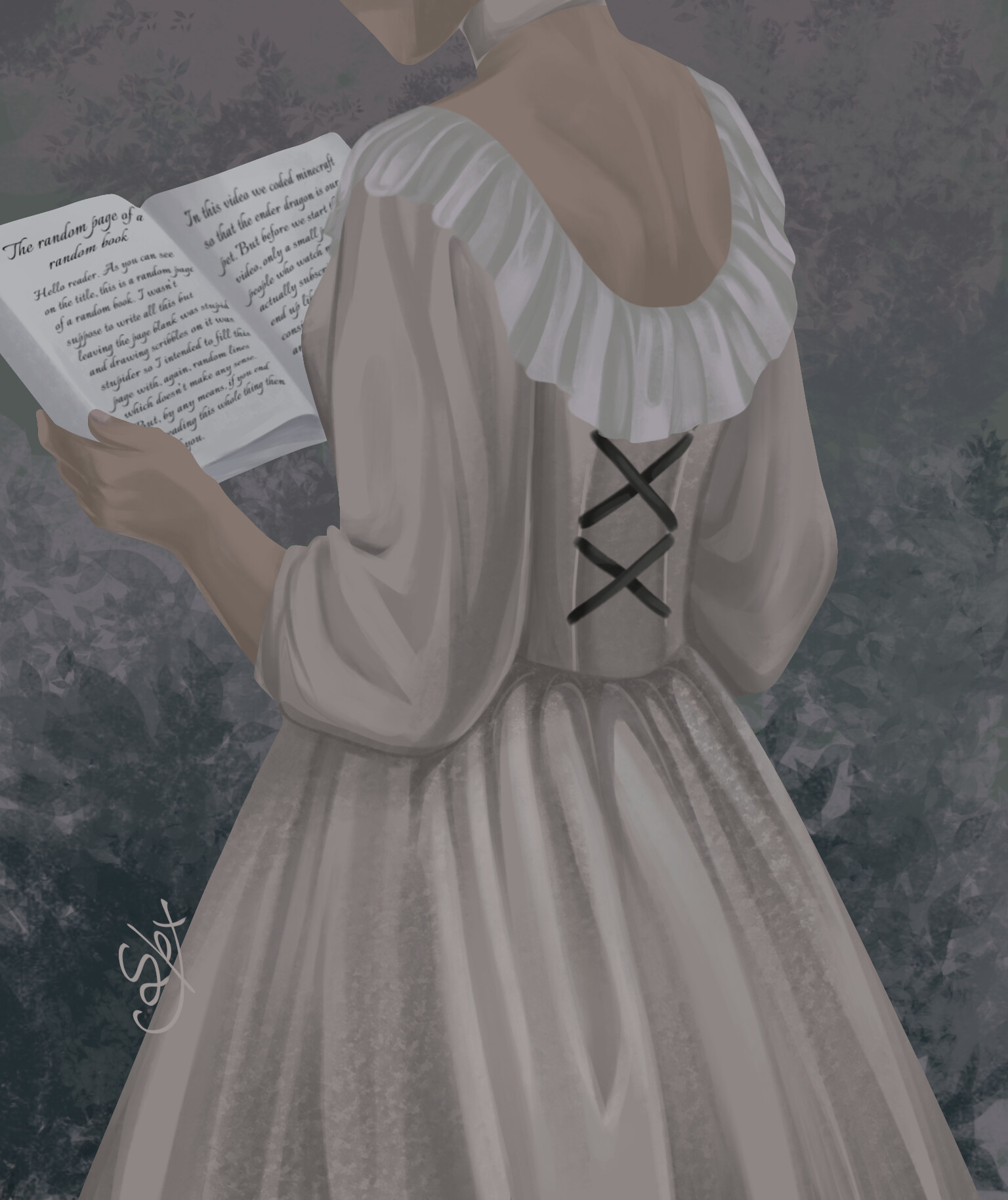 ArtStation - random girl with a random book
