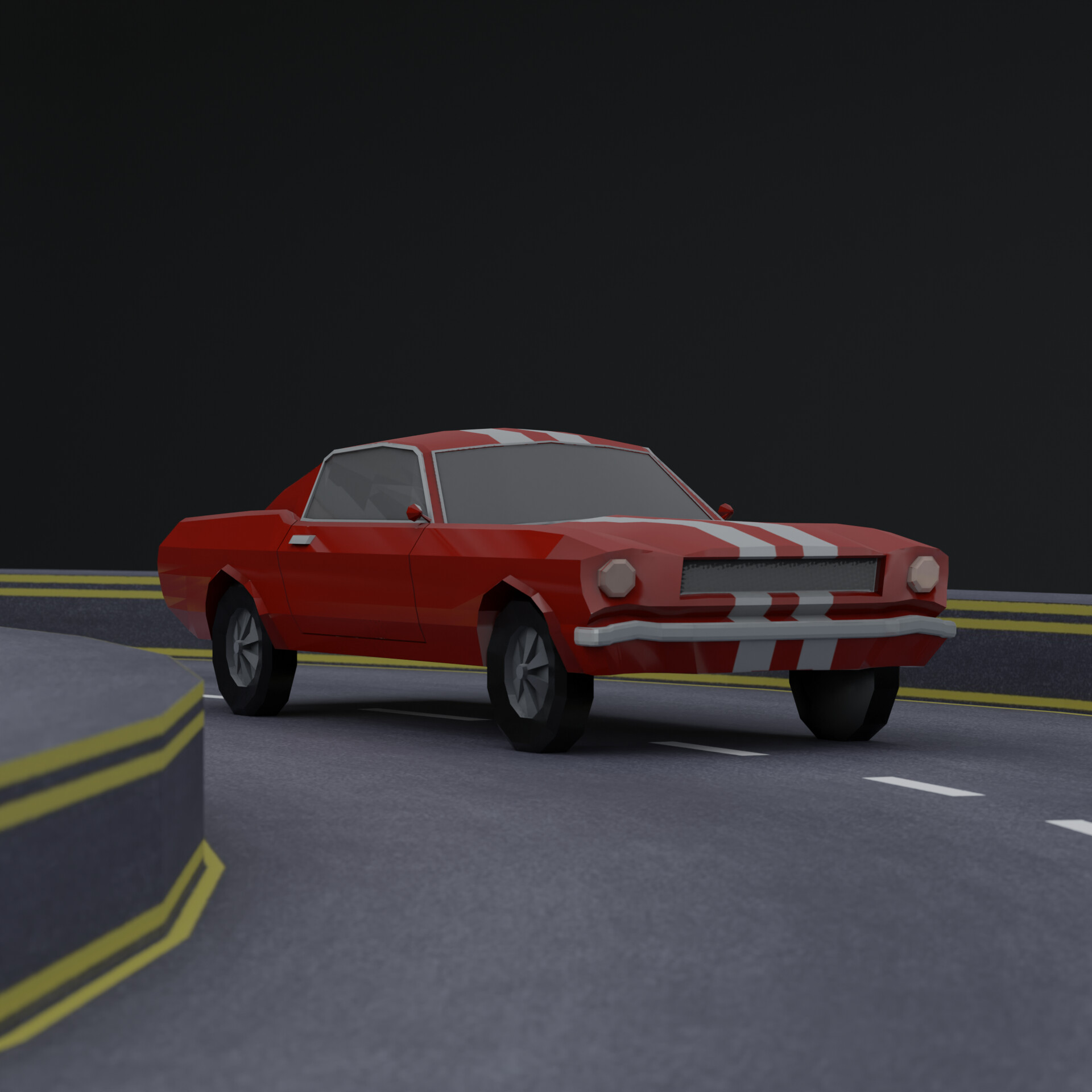 ArtStation - Low Poly Mustang