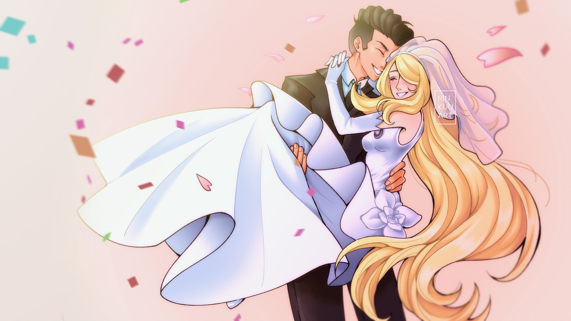 ArtStation - Pokémon Cynthia and OC wedding (2023)