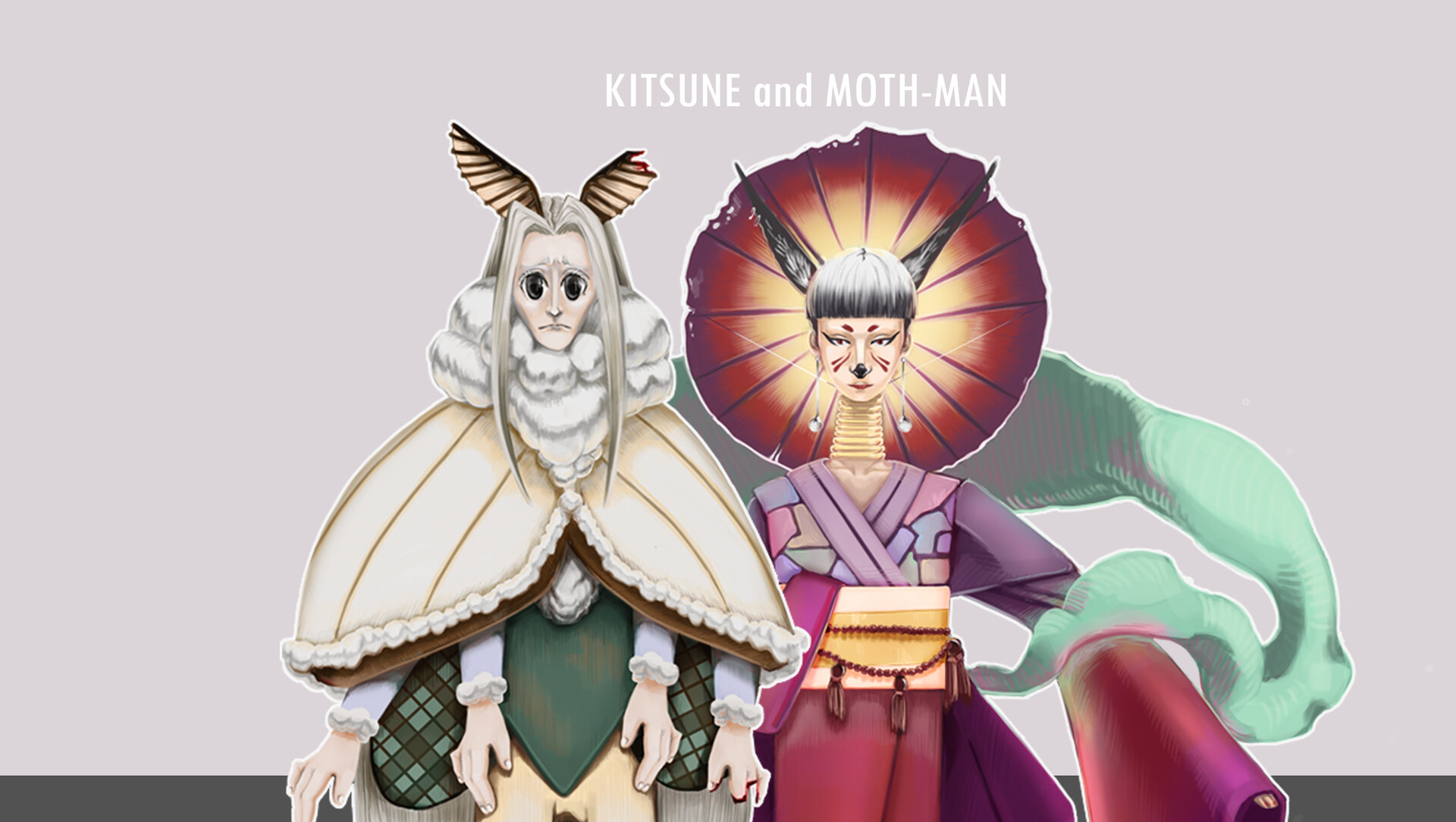 ArtStation - KITSUNE and MOTH-MAN, #creatuanary2023