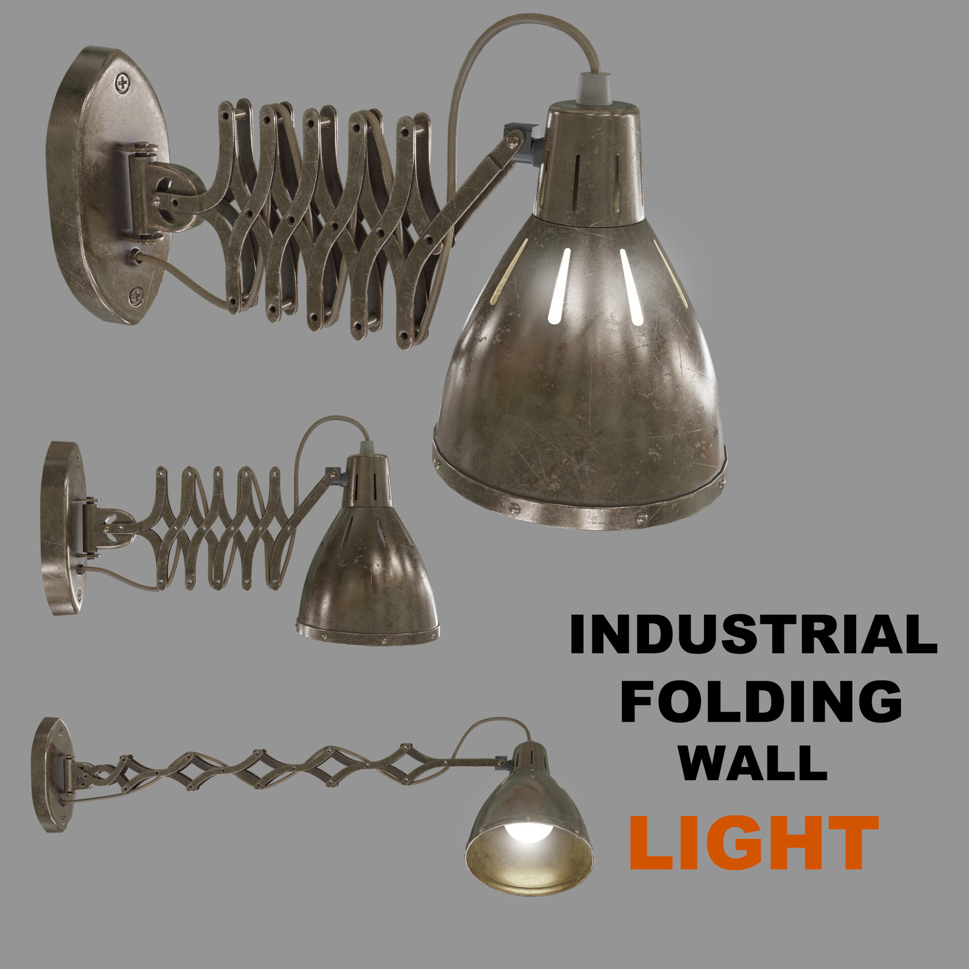 ArtStation - Industrial Folding Wall Light