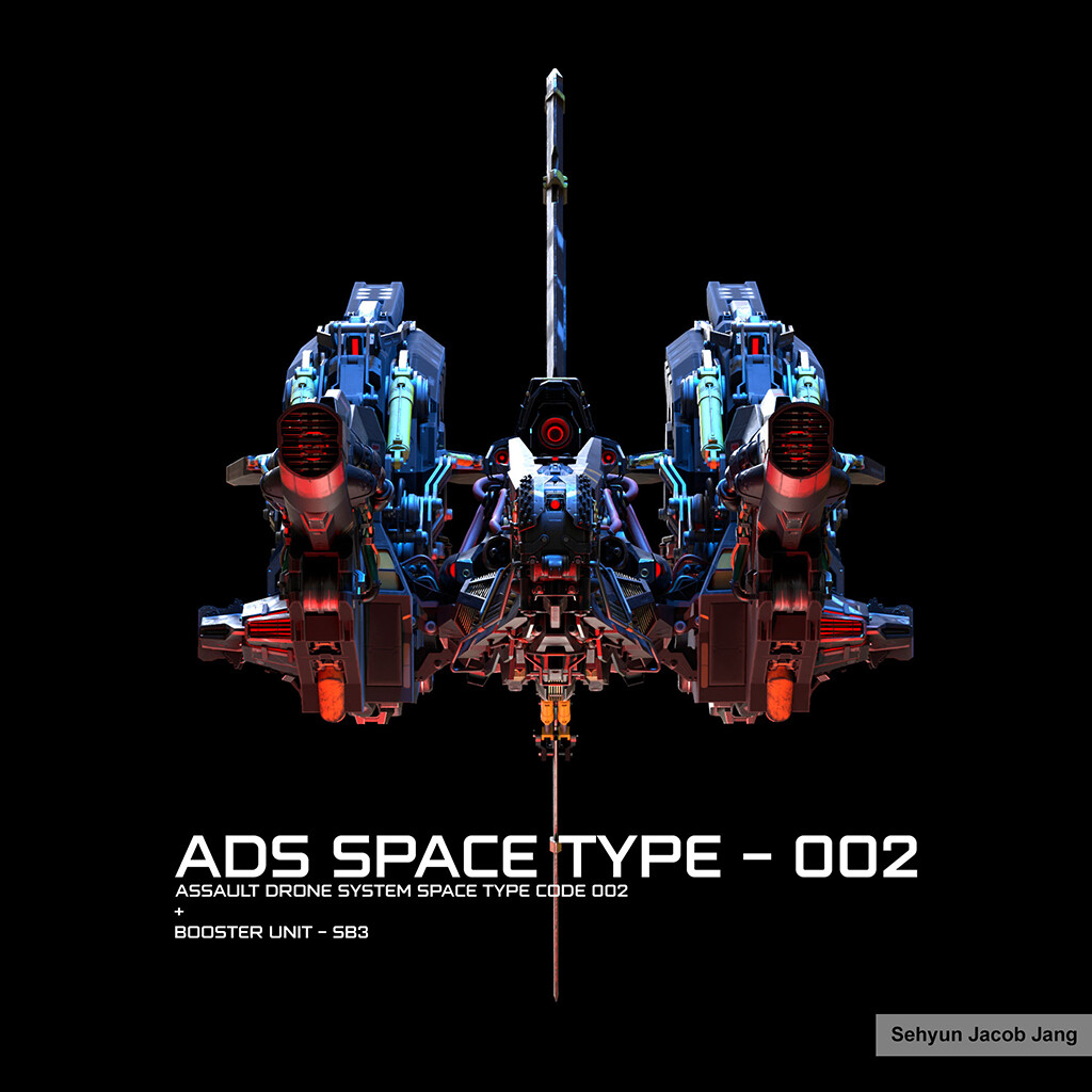ArtStation - Space Drone fighter - Main unit part and Booster Unit